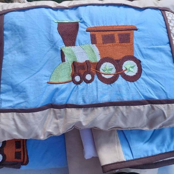 Bedding | Complete Crib Set Trains Used Once | Poshmark